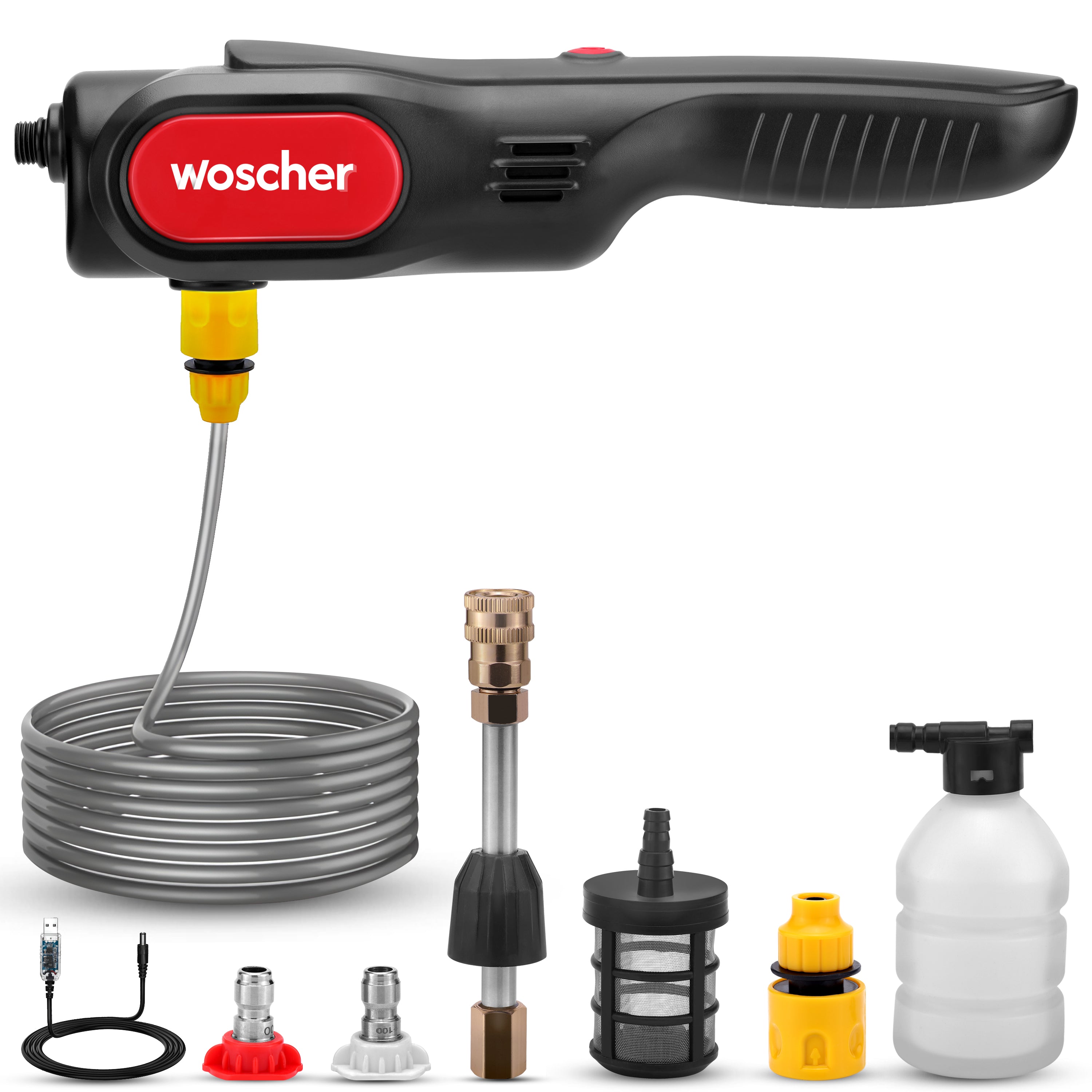 Woscher 4002 Cordless Portable Wireless Pressure Washer for Car Wash B